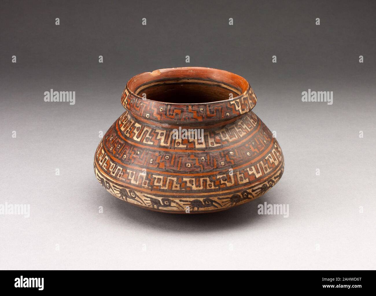 Inca. Miniature Jar with Bands of Geometric Motifs and Abstract Birds ...
