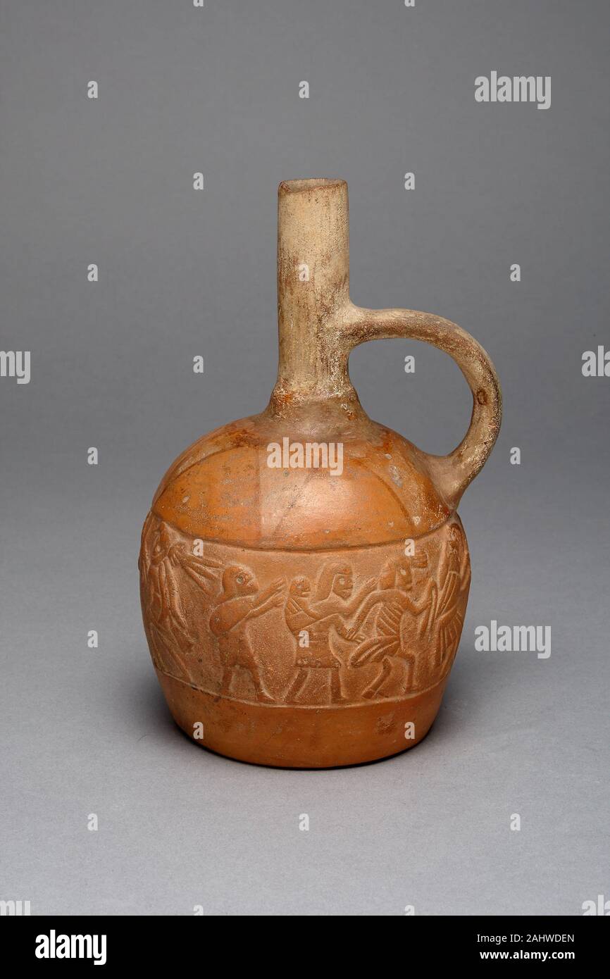 Moche. Vessel with a Relief Depicting a Procession of Deceased Figures ...