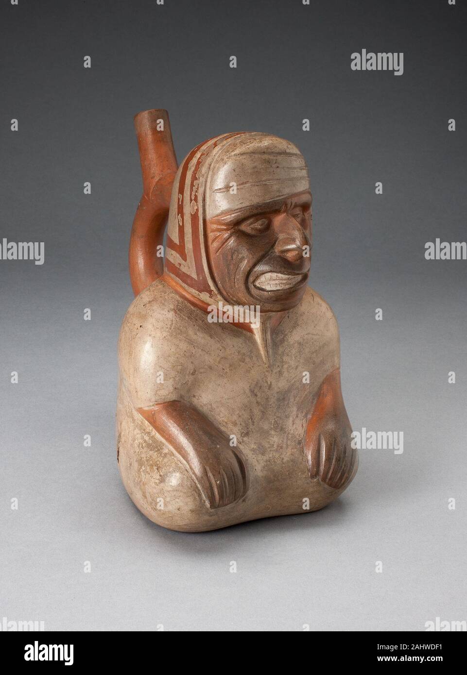 Moche. Portrait Vessel of a Blind Figure with Distorted Mouth. 100 BC ...