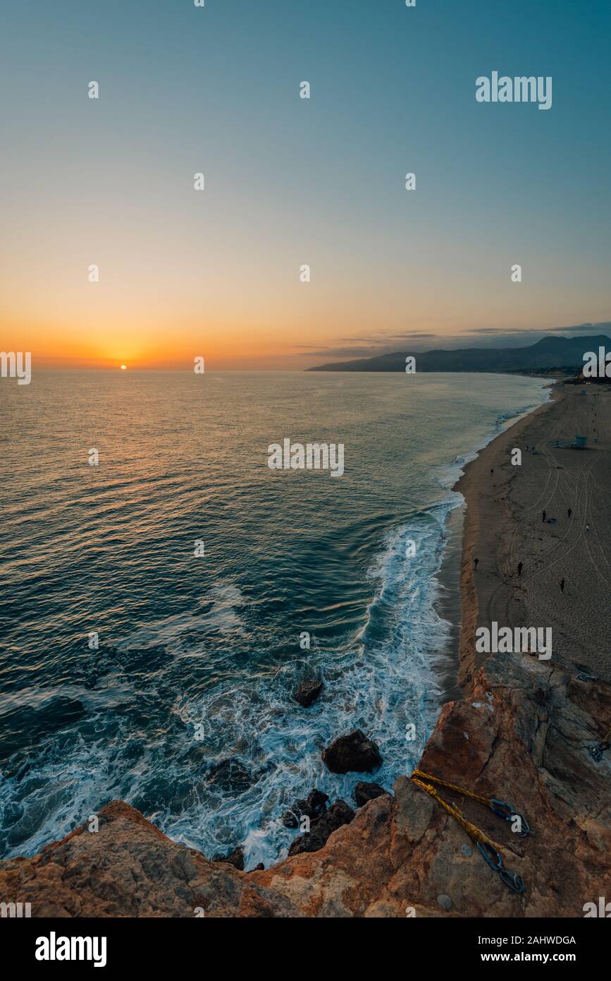 Sunset view from Point Dume State Beach, in Malibu, California Stock ...