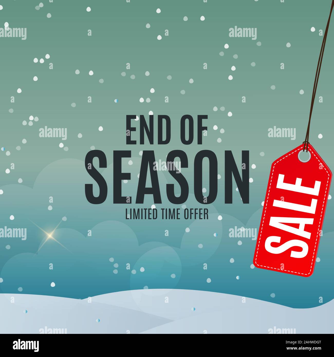 End of Winter Sale Background, Discount Coupon Template. Vector ...