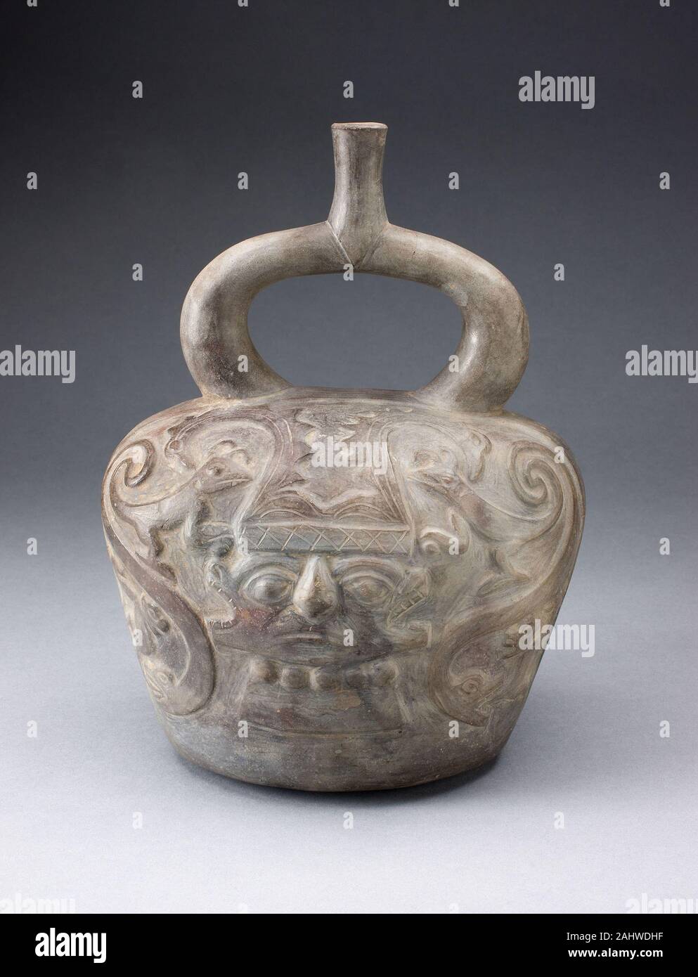 Moche. Vessel with Sculpted Head Formed by Two Masks. 100 BC–500 AD ...
