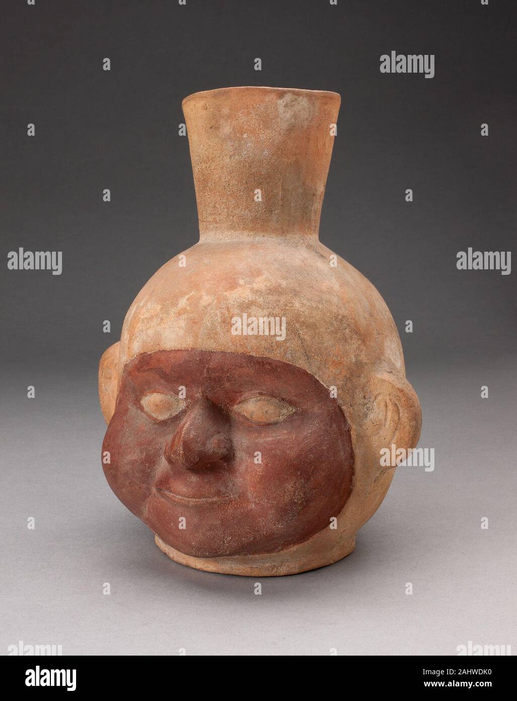 Moche. Jar in Form of a Human Head with Large Cheeks. 100 BC–500 AD ...