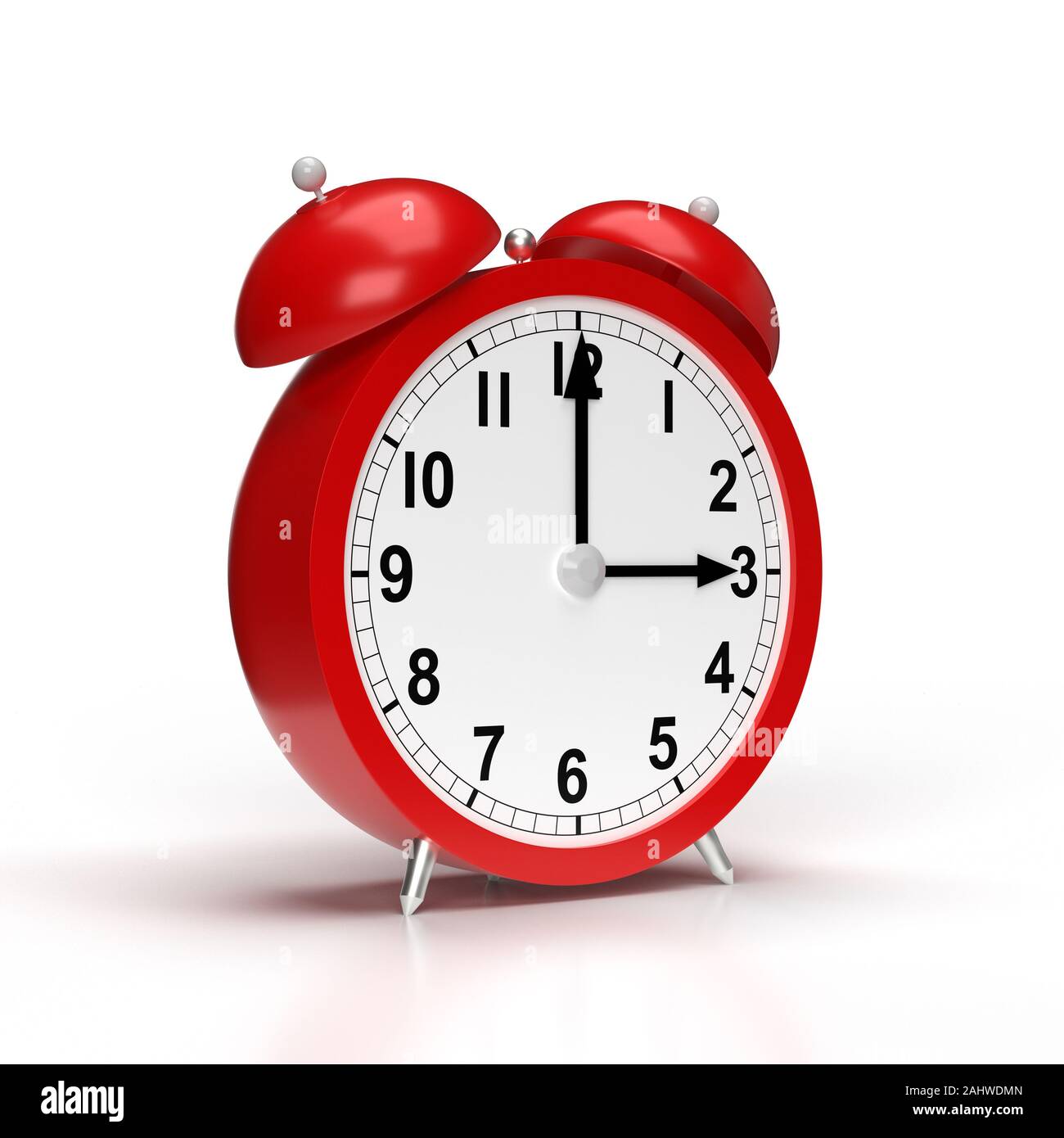 Abstract alarm clock on white background. 3D rendering Stock Photo - Alamy
