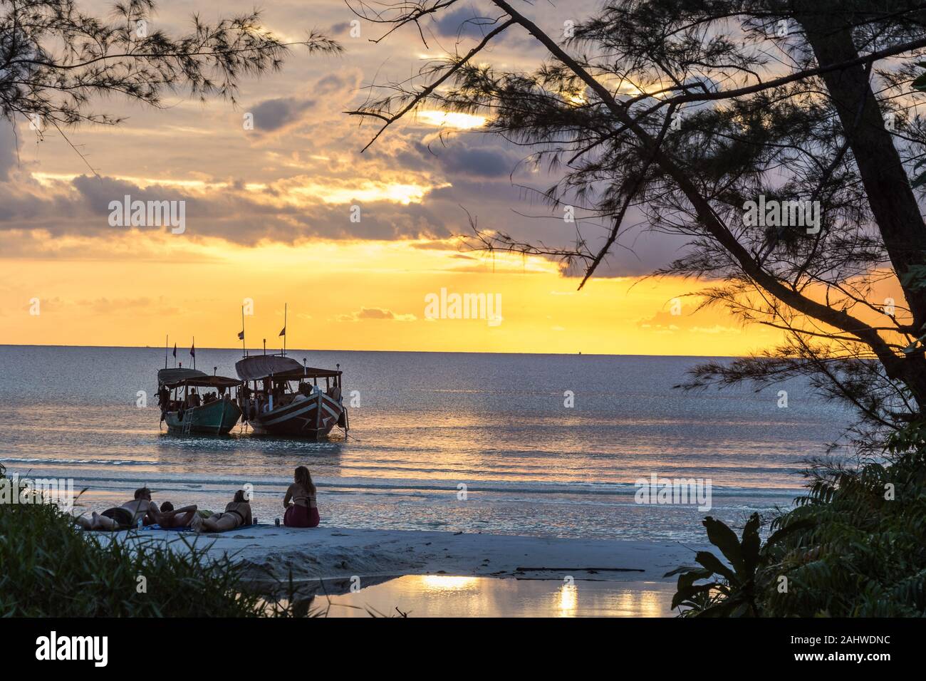 Tropical Sunset from Koh Rong Island Stock Photo - Alamy