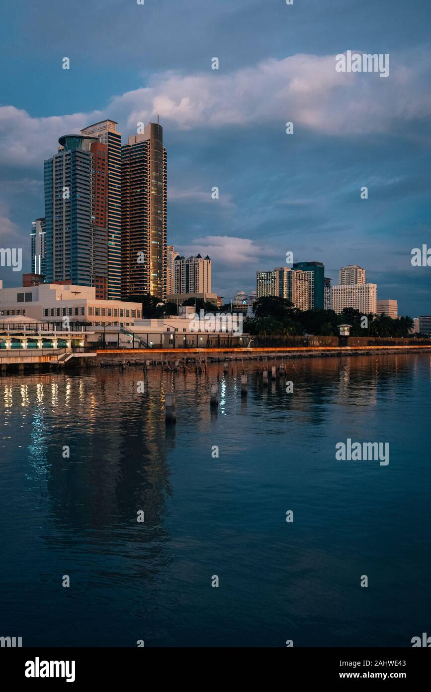 Buildings along Manila Bay in Ermita, Manila, The Philippines Stock ...