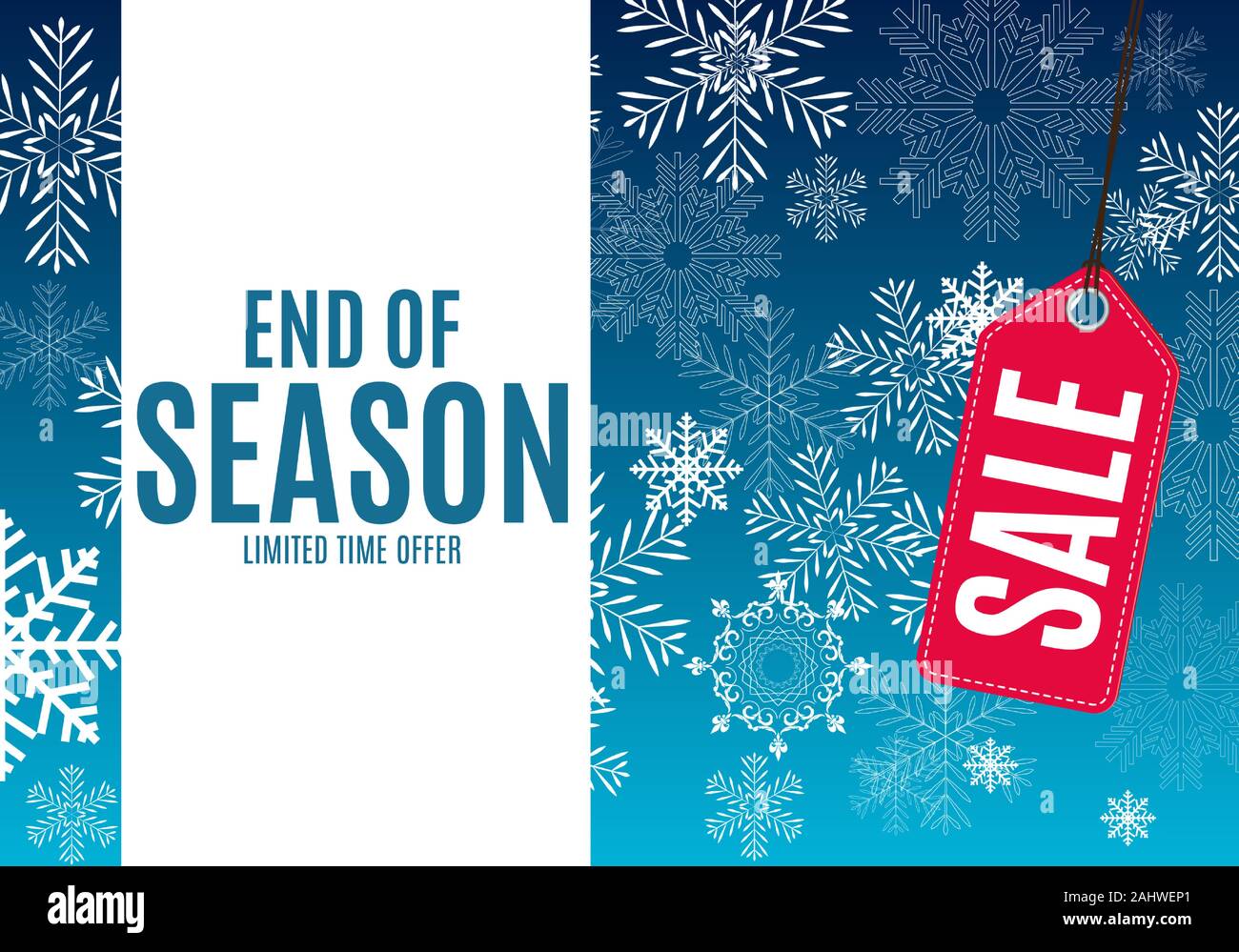 End of Winter Sale Background, Discount Coupon Template. Vector ...