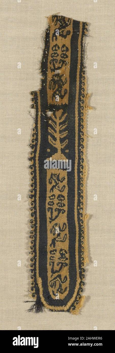 Coptic. Band. 401 AD–500 AD. Egypt. Wool, tapestry weave Stock Photo ...