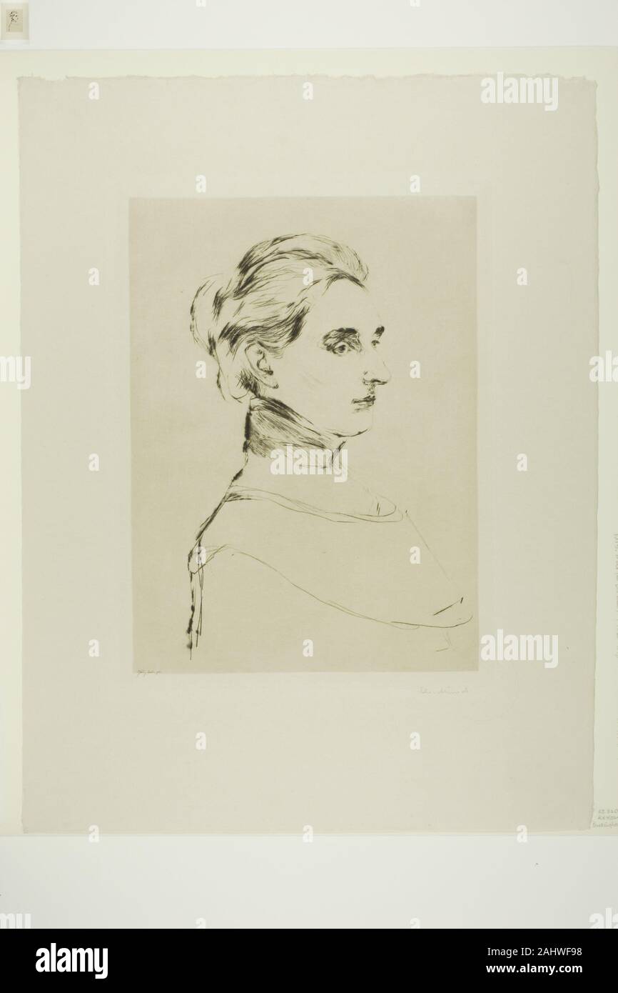 Edvard Munch. Mrs. Marie Linde. 1902. Norway. Drypoint on buff wove ...