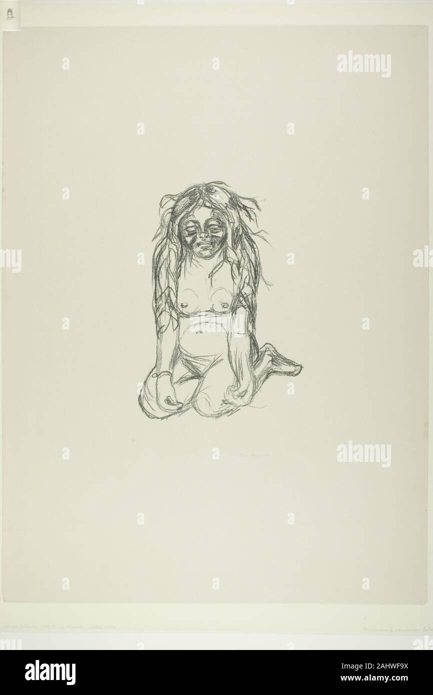 Edvard Munch. Omega Weeping. 1908–1909. Norway. Lithograph on paper ...