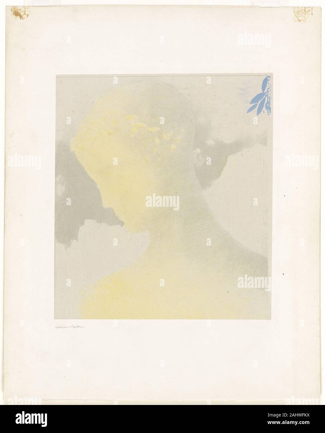 Odilon Redon. Beatrice. 1897. France. Lithograph in yellow, blue, and ...