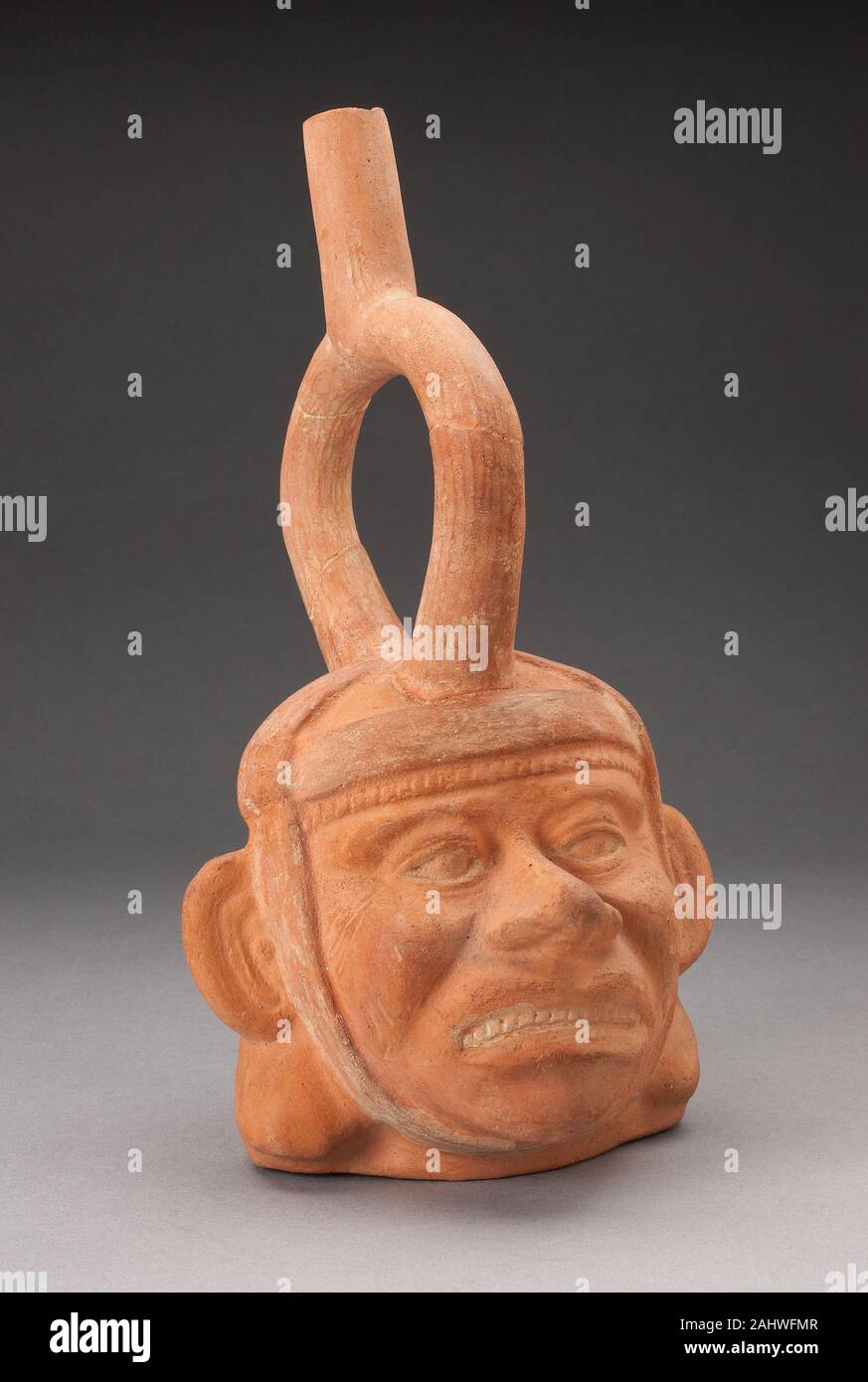 Moche. Portrait Vessel of a Figure with Grimacing Face. 100 BC–500 AD ...