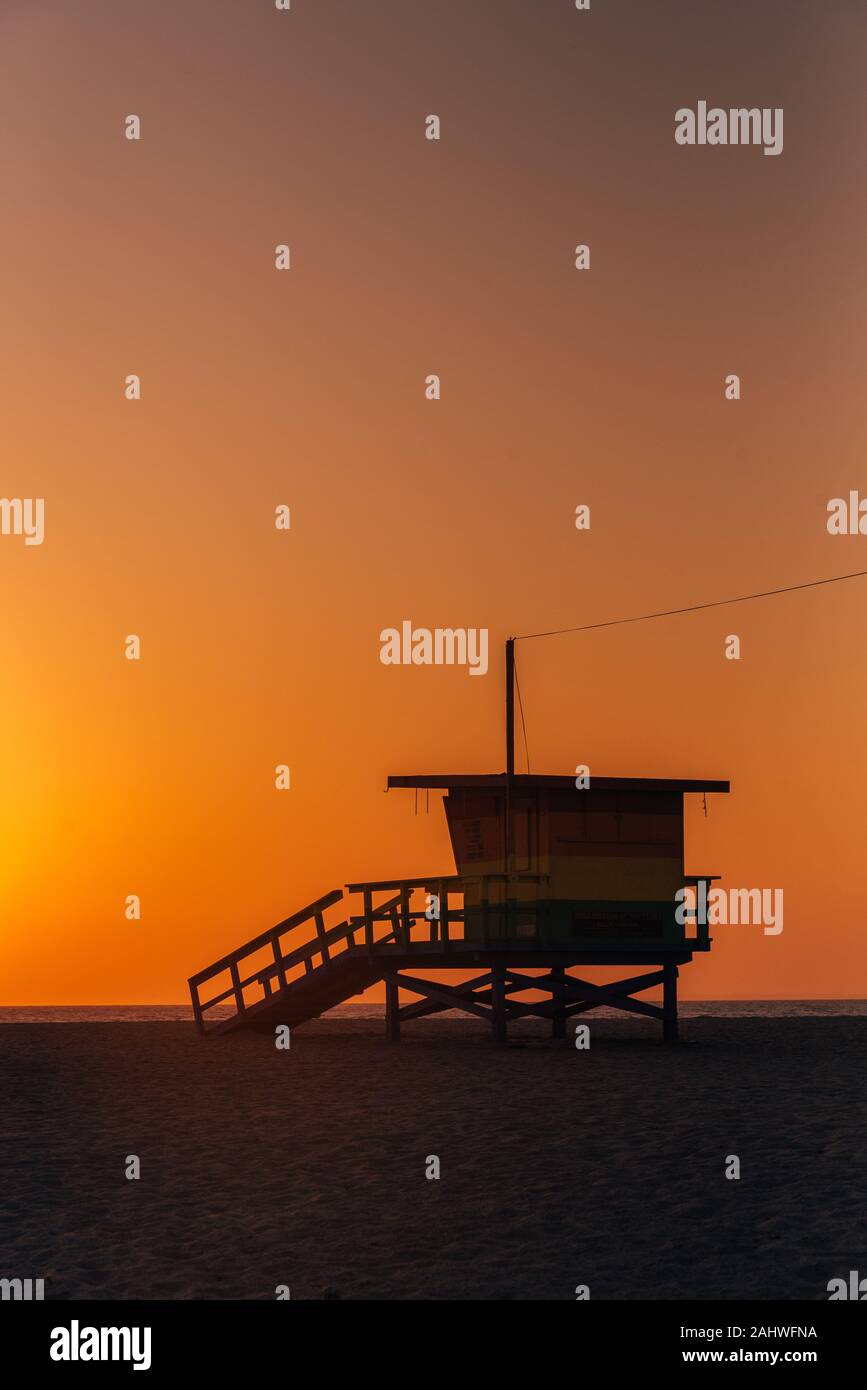 Venice Pride Flag Lifeguard Tower, in Los Angeles, California Stock ...