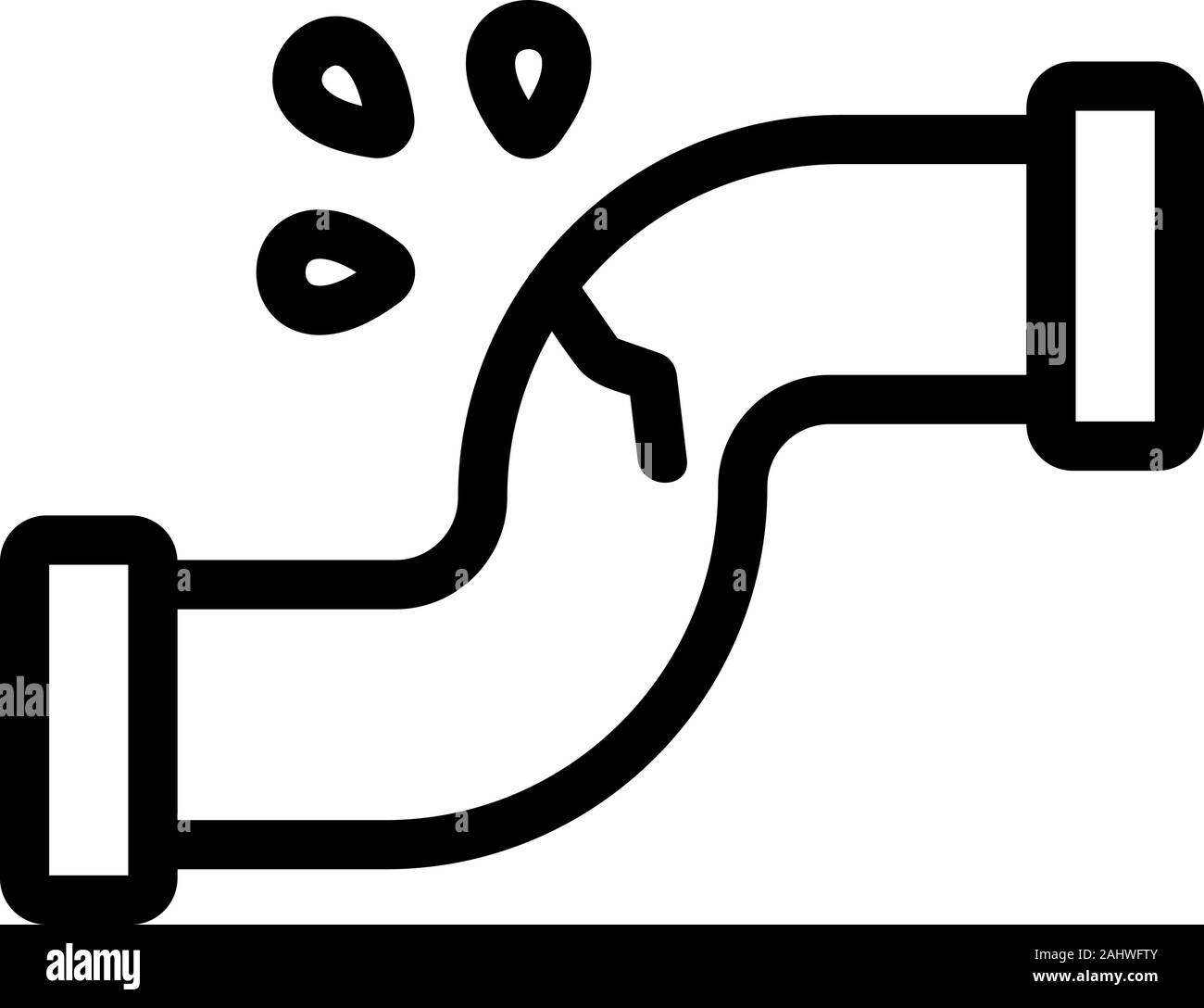 crack in the tube icon vector. Isolated contour symbol illustration ...