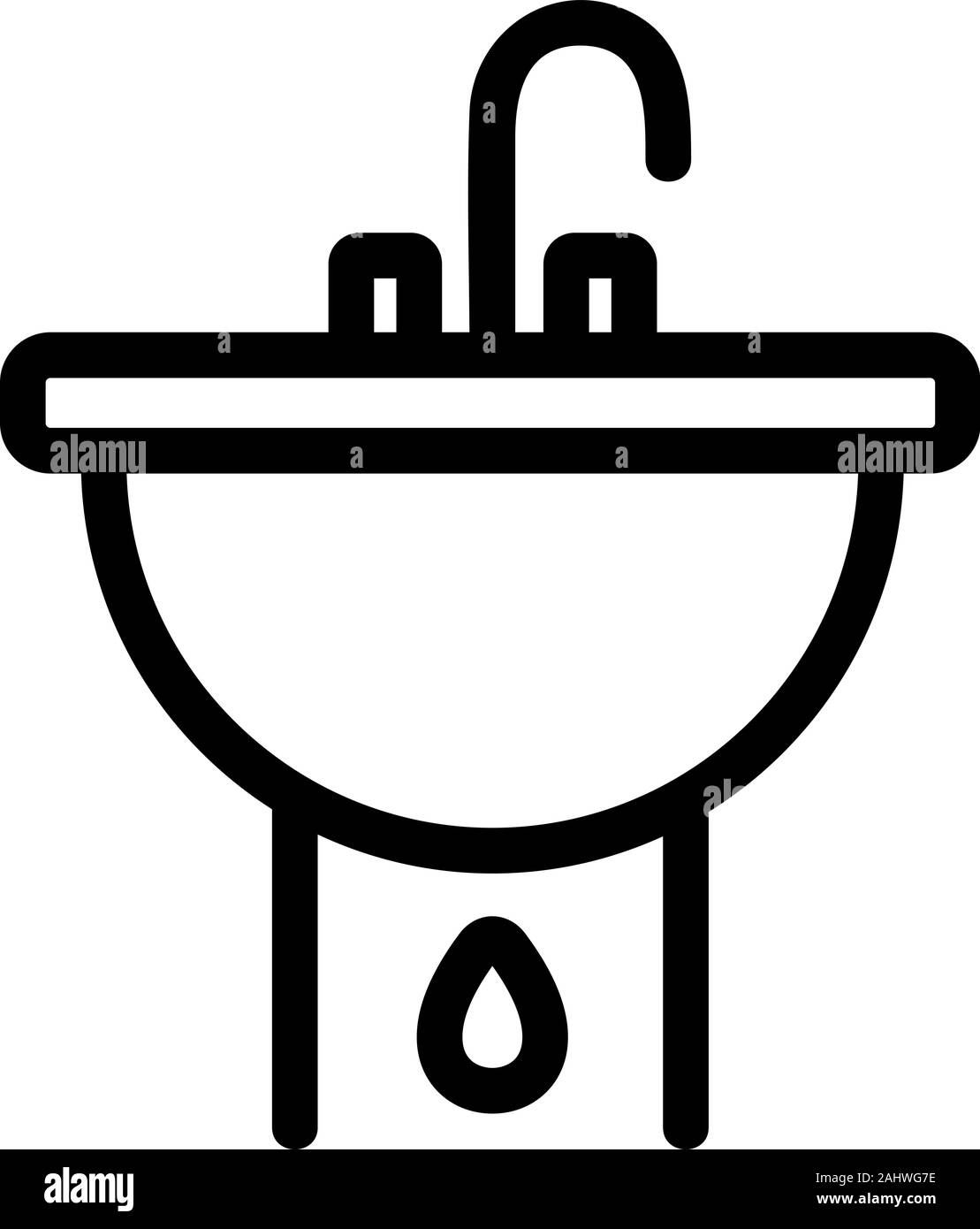 The sink is a vector icon. Isolated contour symbol illustration Stock ...