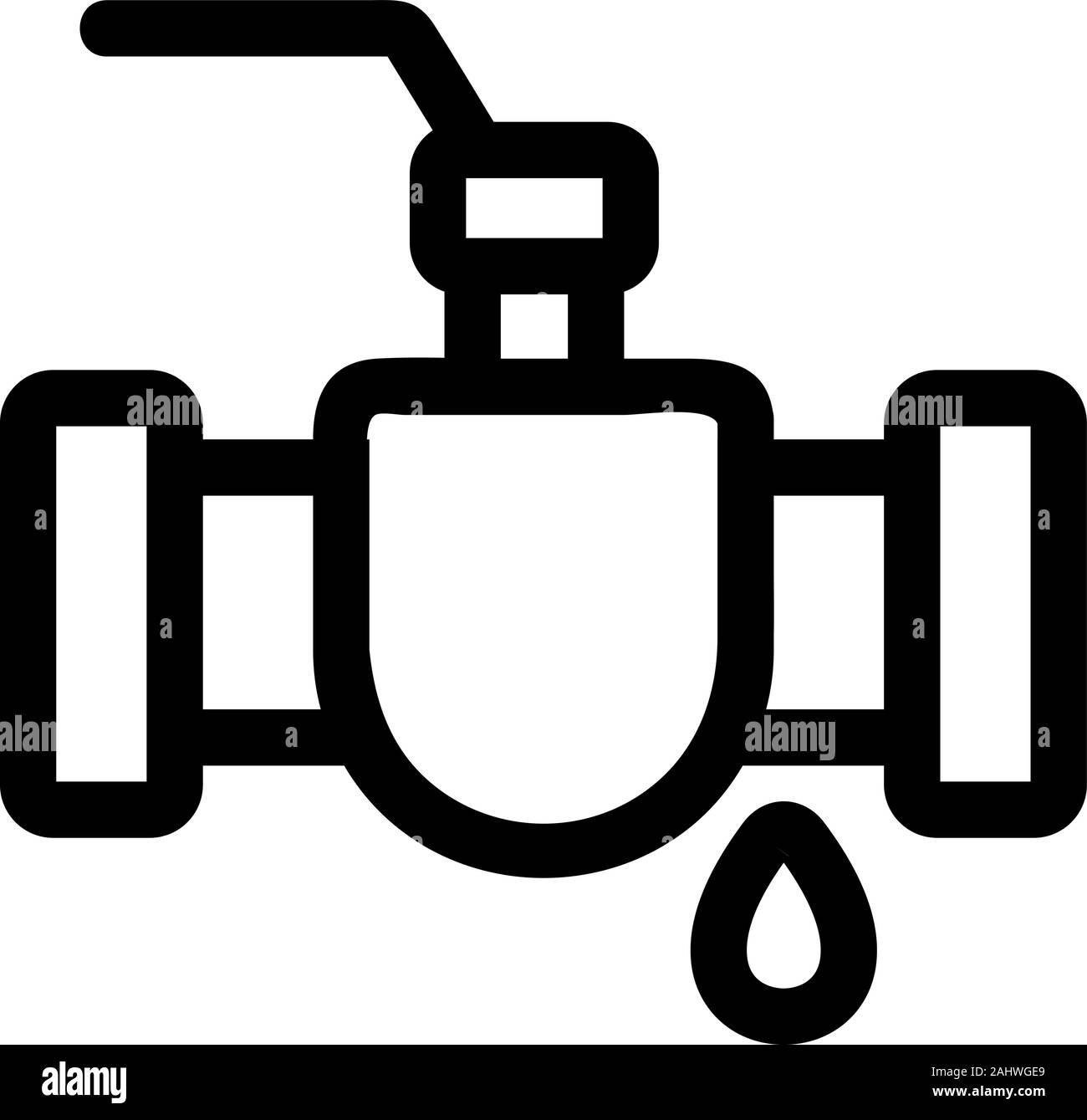 The pipe flows the icon vector. Isolated contour symbol illustration ...