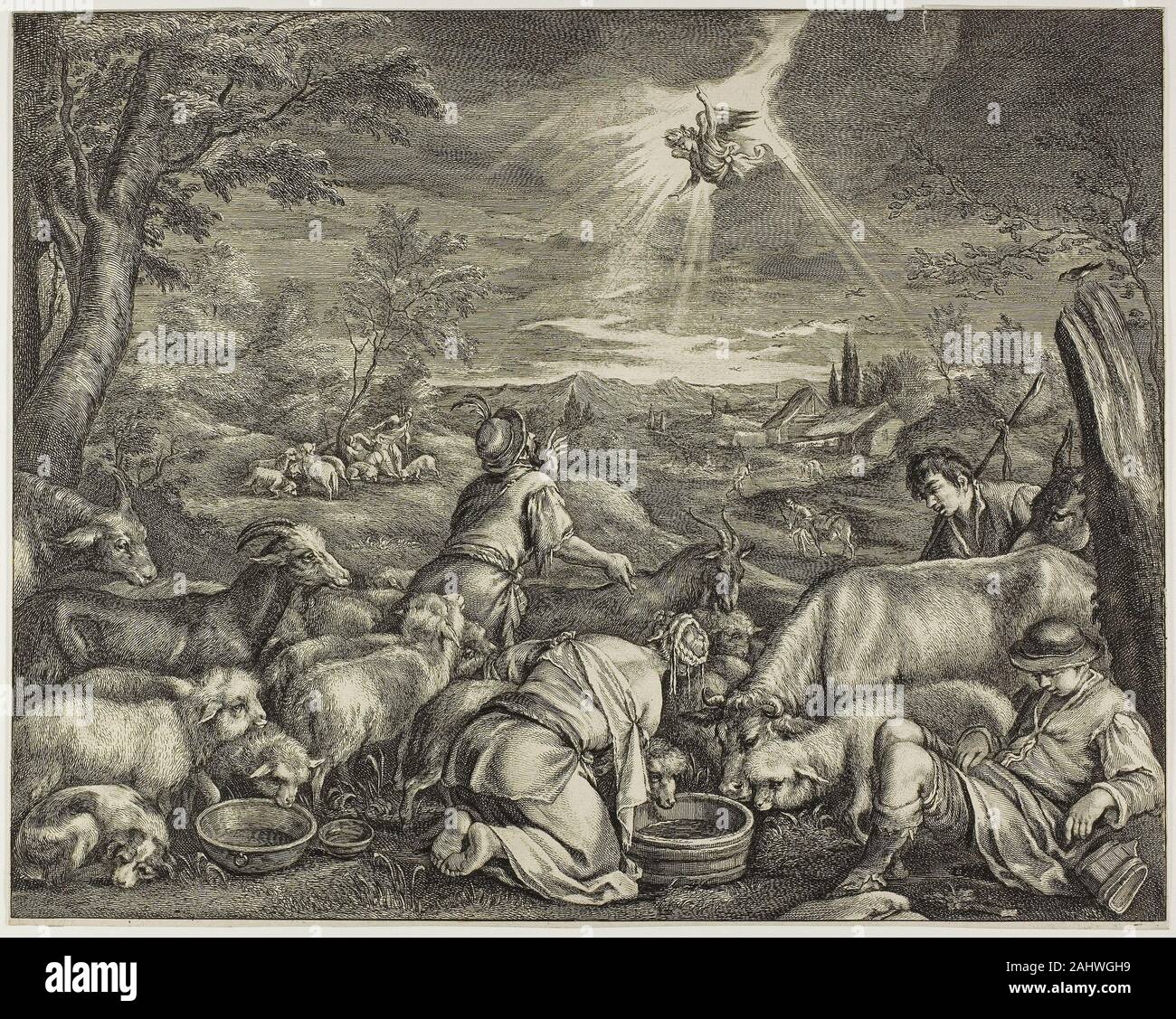 Cornelis Visscher, the Elder. The Angel Promising the Land of Sichem to ...
