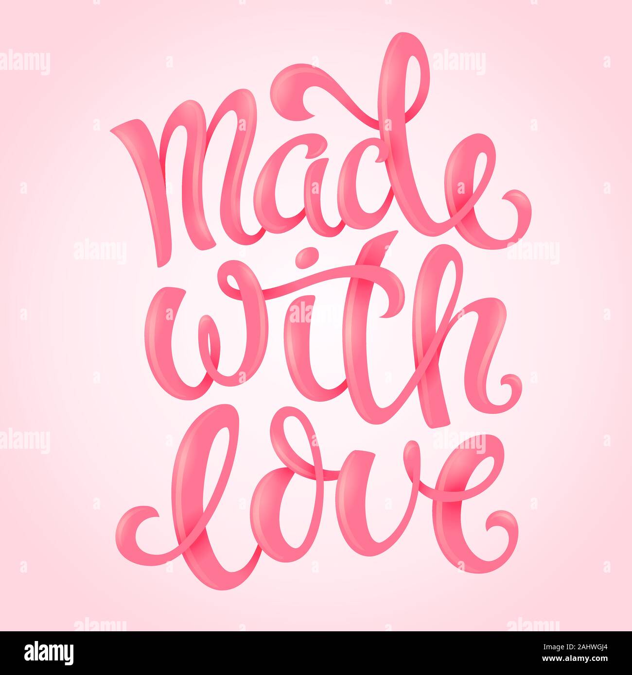 Made with love poster with hand-drawn lettering, vector illustration ...