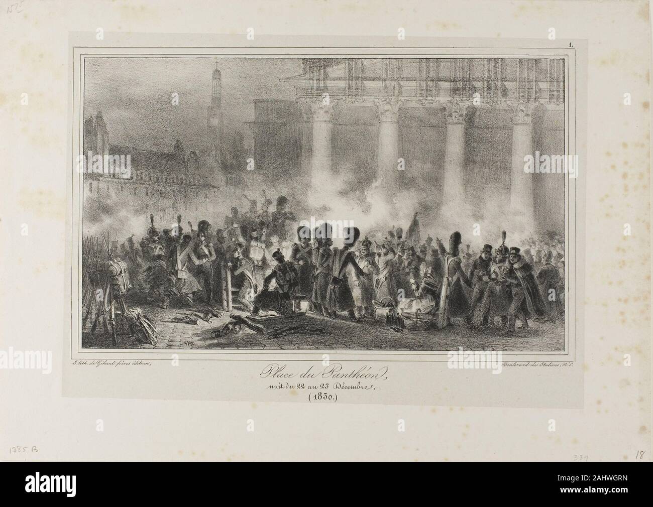 Denis Auguste Marie Raffet. Place du Pantheon, Night of December 22 to ...