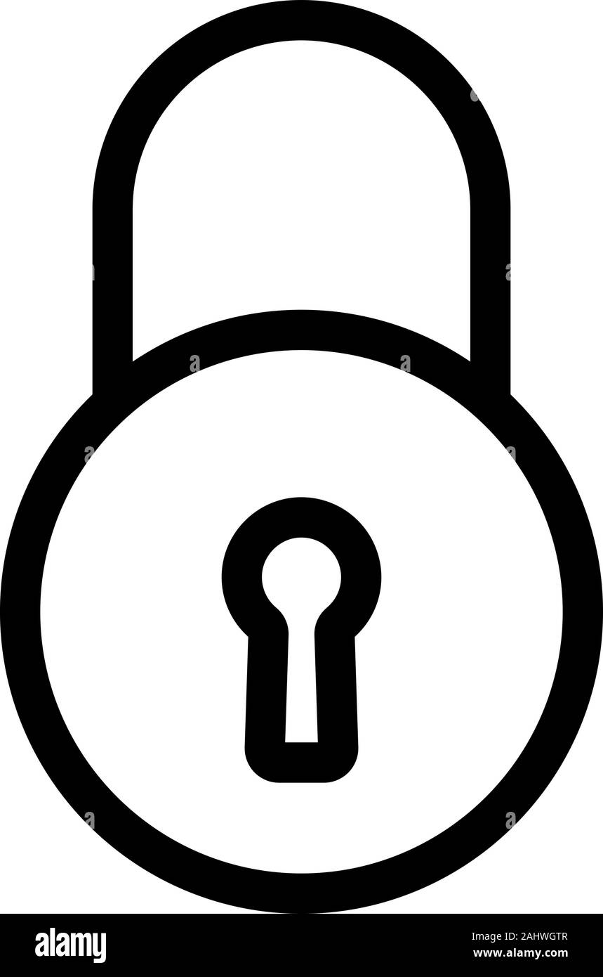Lock for the door icon vector. Isolated contour symbol illustration ...