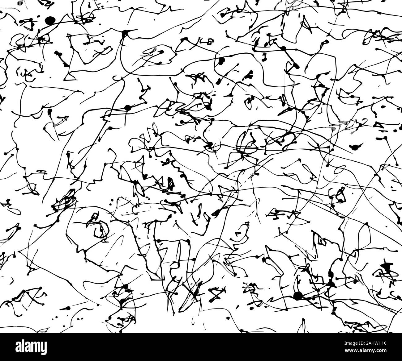 Vector hand drawn abstract black and white pattern. Grunge dots and ...