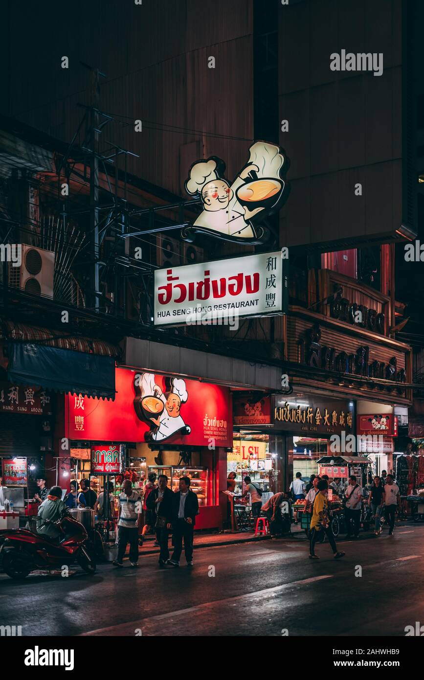 Neons signs at night in Chinatown, Bangkok, Thailand Stock Photo - Alamy