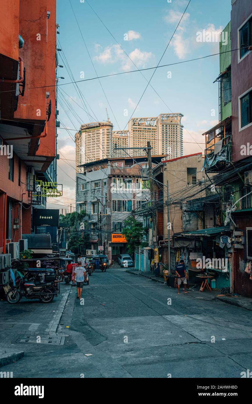 Street scene in Poblacion, Makati, in Manila, The Philippines Stock ...