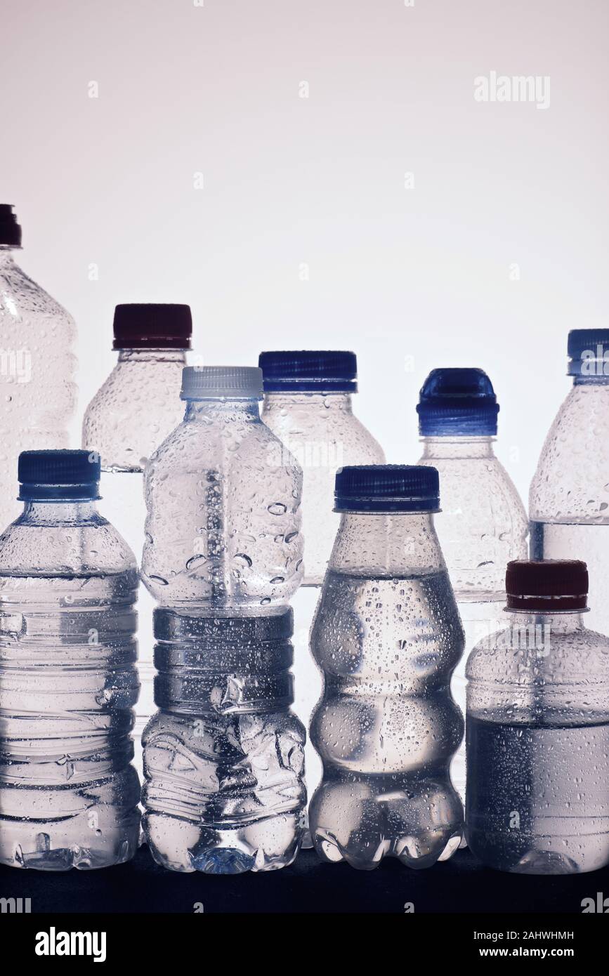 Water bottles and white background Stock Photo - Alamy