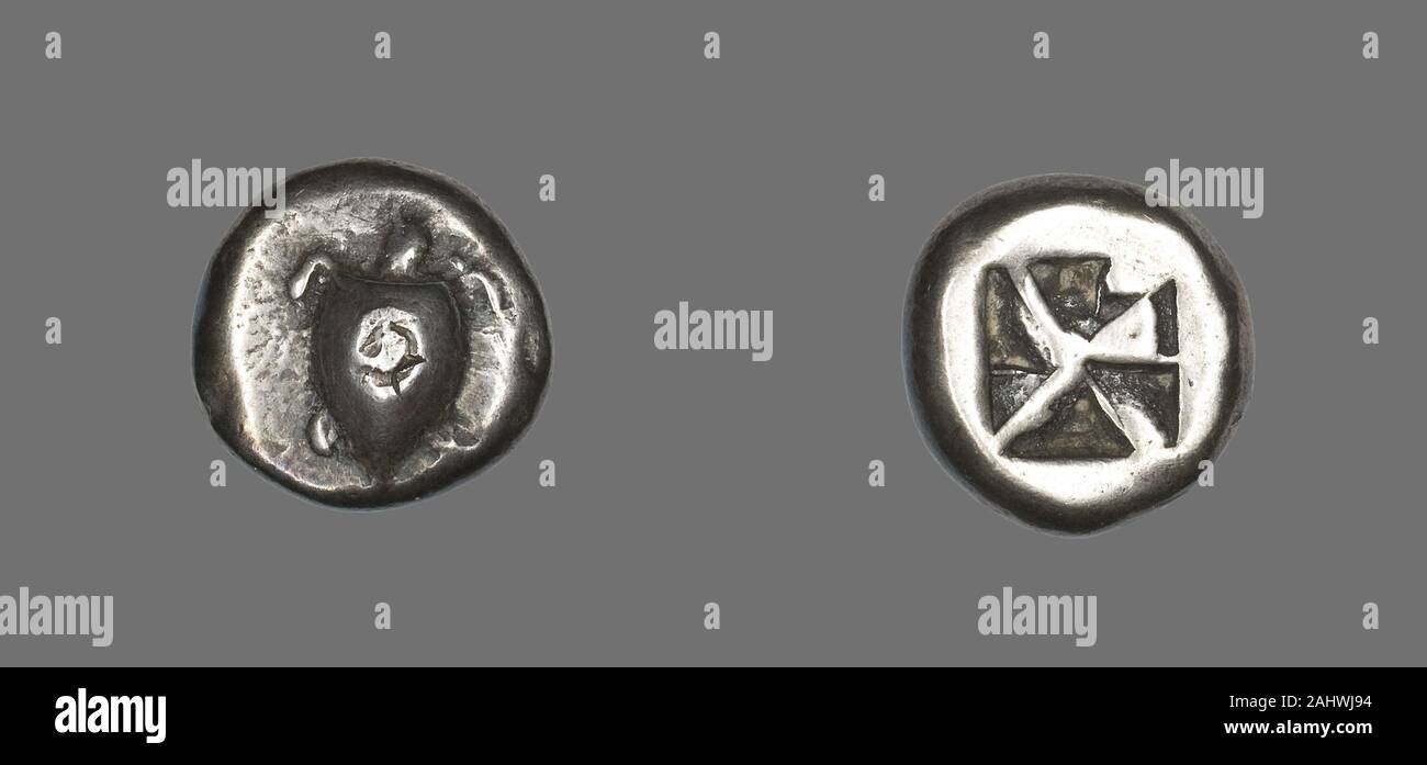 Ancient Greek. Stater (Coin) Depicting a Sea Turtle. 650 BC–600 BC ...