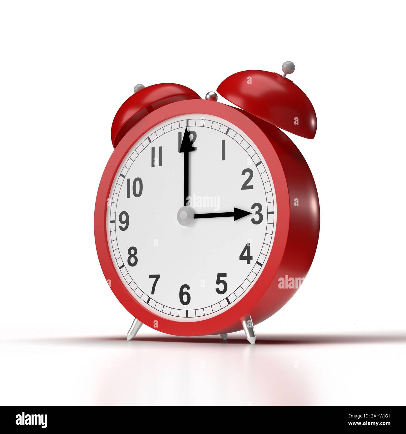 Abstract alarm clock on white background. 3D rendering Stock Photo - Alamy