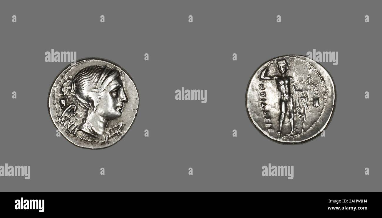 Ancient Greek. Drachm (Coin) Depicting the Goddess Nike. 216 BC–203 BC ...