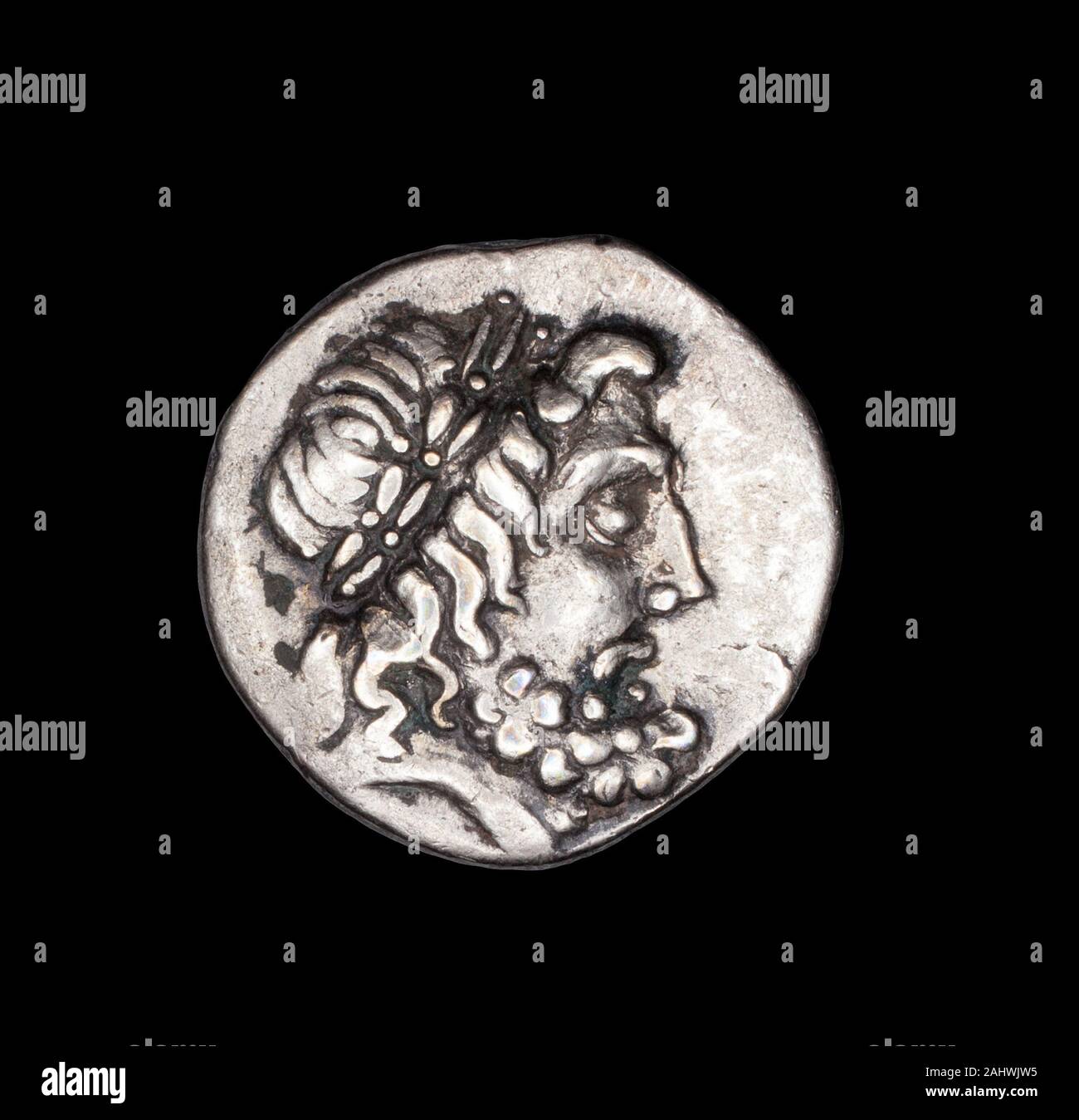 Ancient Greek. Drachm (Coin) Depicting the God Zeus. 196 BC–146 BC ...