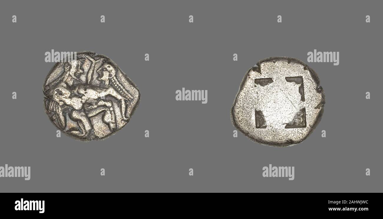 Ancient Greek. Stater (Coin) Depicting a Satyr and Nymph. 500 BC–463 BC ...