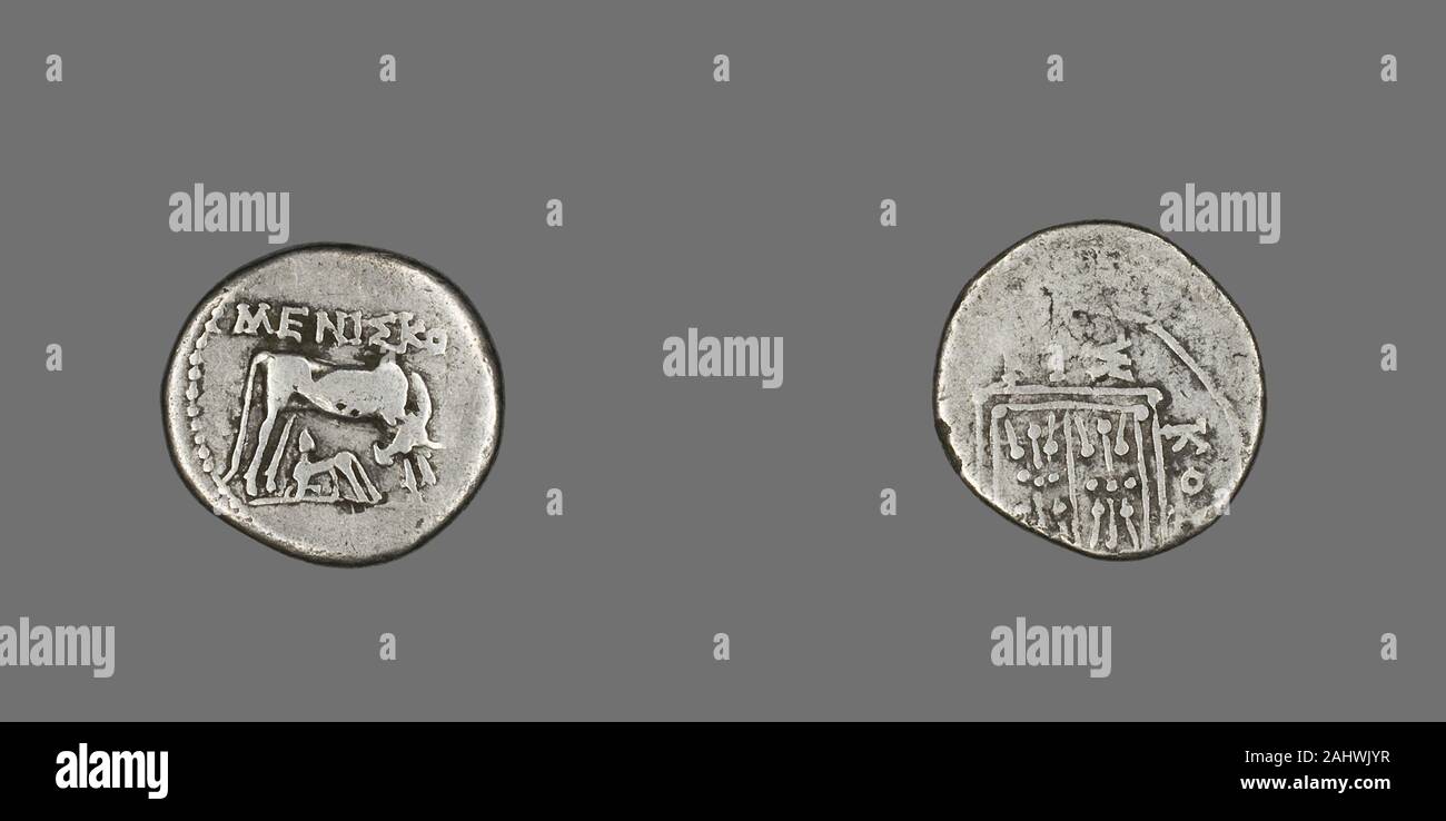 Ancient Greek. Coin Depicting Cow Suckling Calf. 229 BC–100 BC. Illyria ...