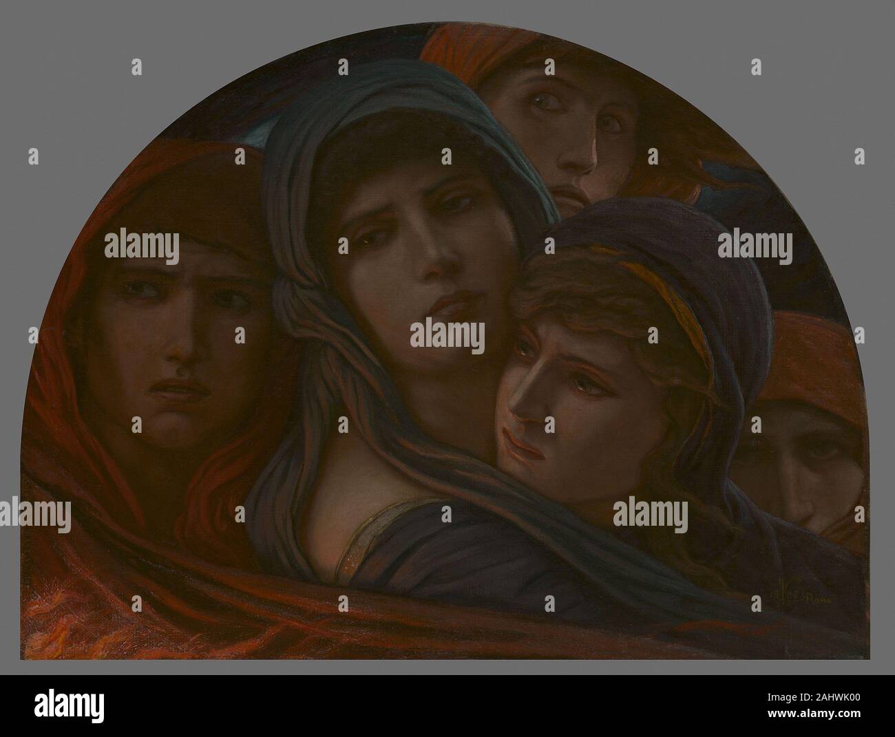 Elihu Vedder. A Glimpse into Hell, or Fear. 1888–1898. Rome. Oil on ...