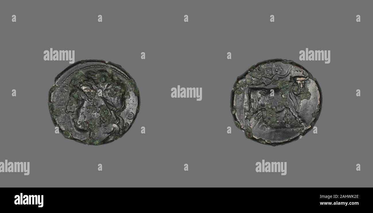 Ancient Greek. Coin Depicting the God Apollo. 340 BC–241 BC. Naples ...