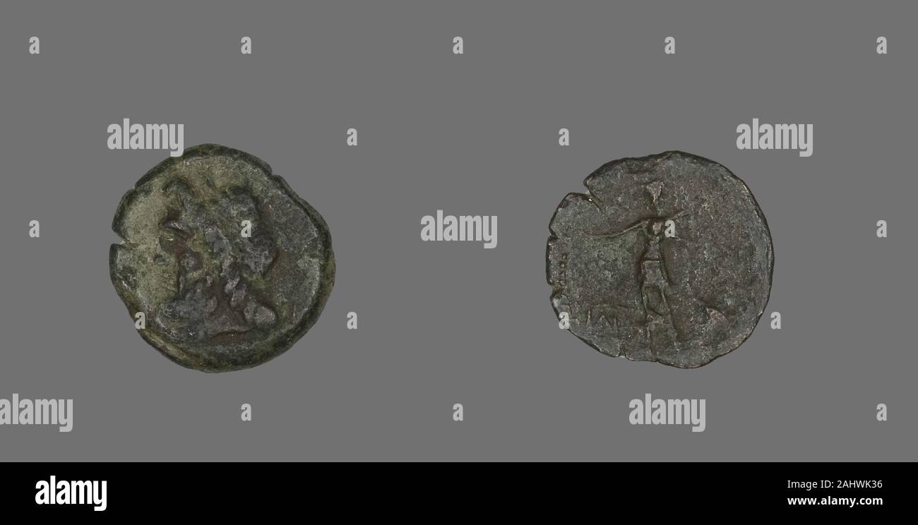 Ancient Greek. Coin Depicting the God Zeus ( ). 405 BC–395 BC. Greece ...