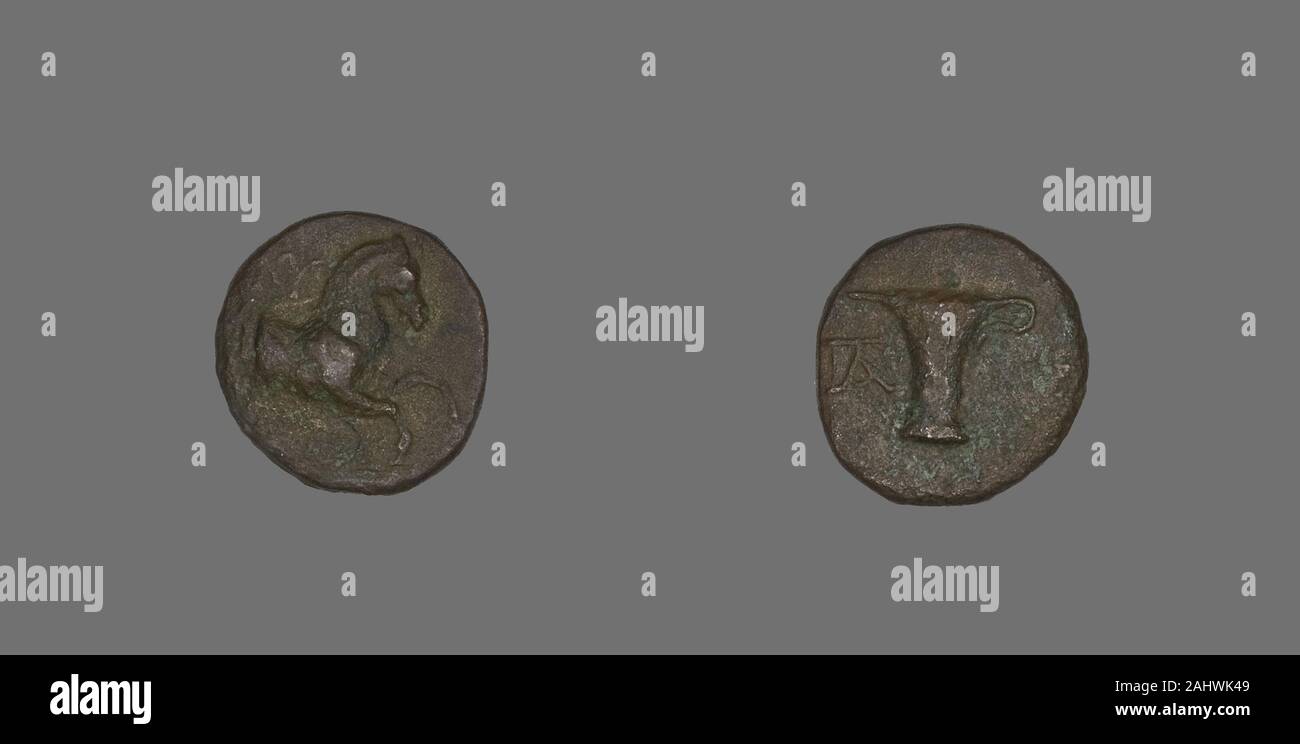 Ancient Greek. Coin Depicting a Horse. 320 BC–250 BC. Greece. Bronze ...