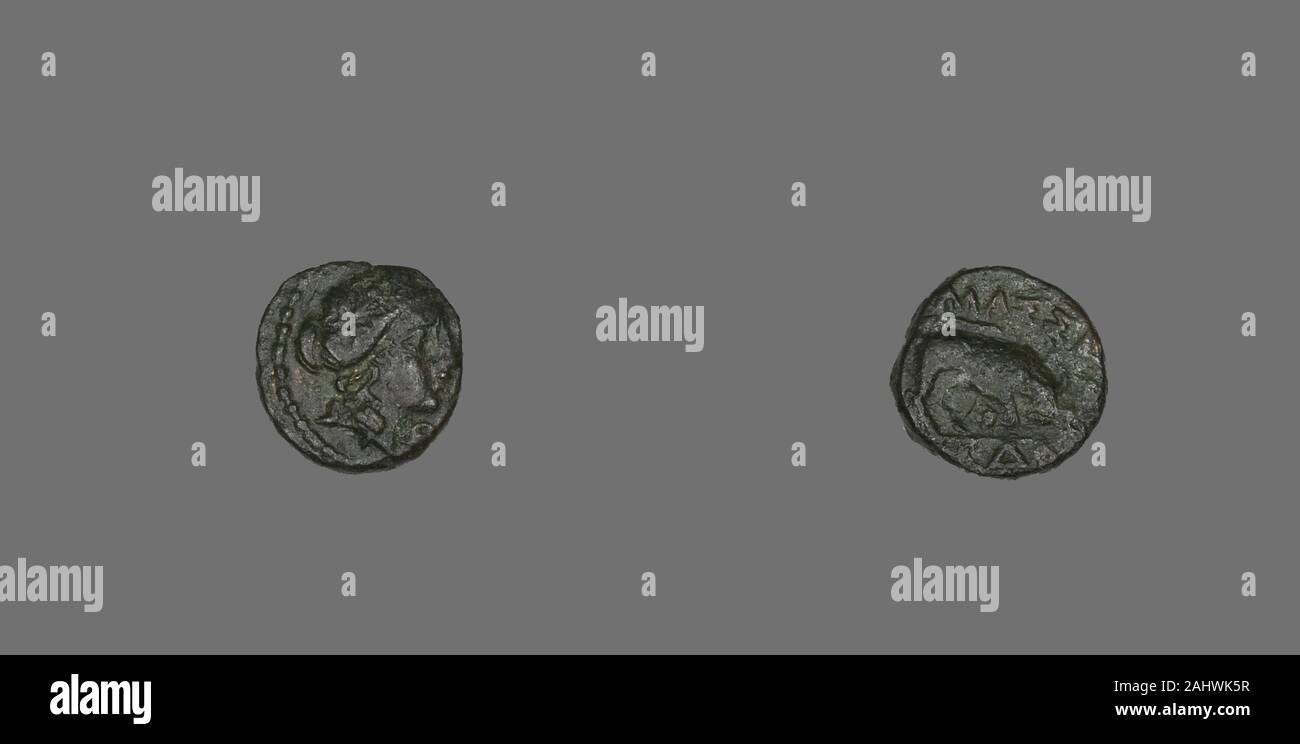 Ancient Greek. Coin Depicting the God Apollo. 255 BC–245 BC. Greece ...