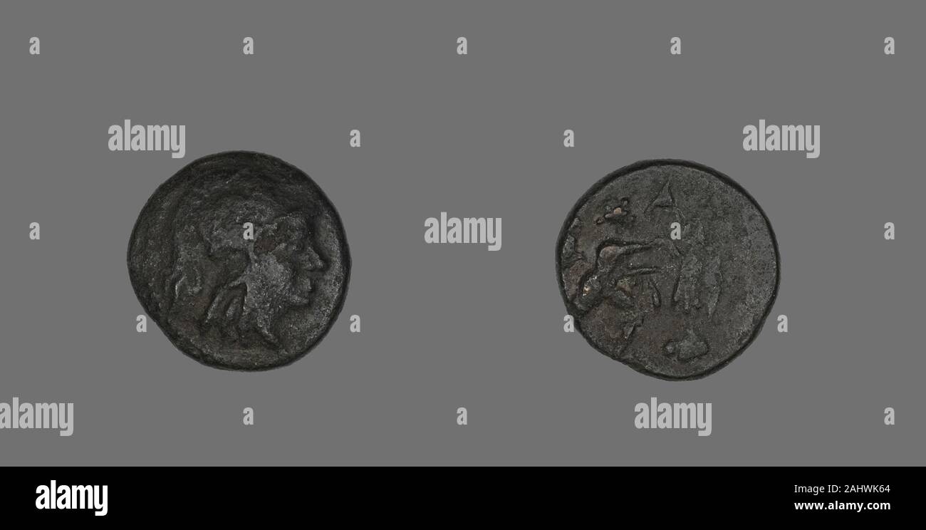Ancient Greek. Coin Depicting the Goddess Athena. 277 BC–239 BC. Greece ...
