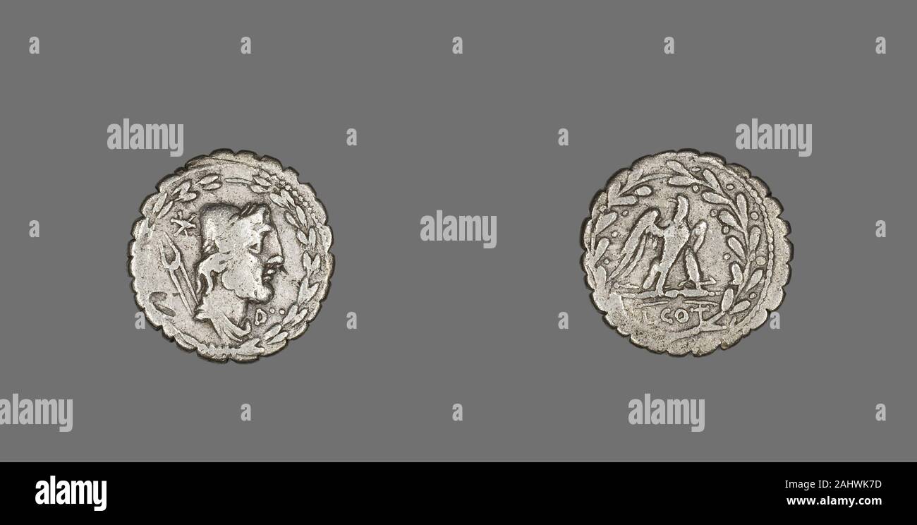 Ancient Roman. Denarius Serratus (Coin) Depicting the God Vulcan. 105 ...