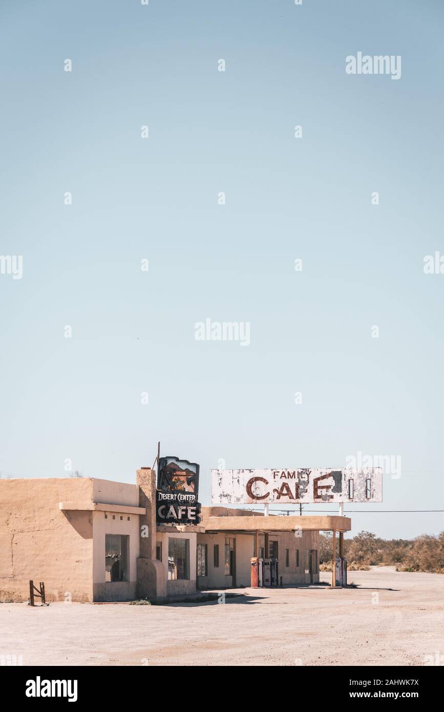 The abandoned Desert Center Cafe, in the ghost town of Desert Center, California Stock Photo - Alamy