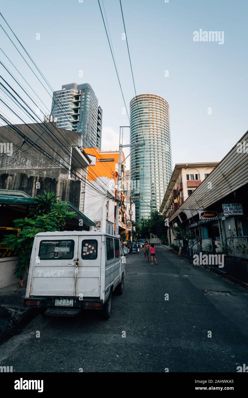 Street scene in Poblacion, Makati, in Manila, The Philippines Stock ...