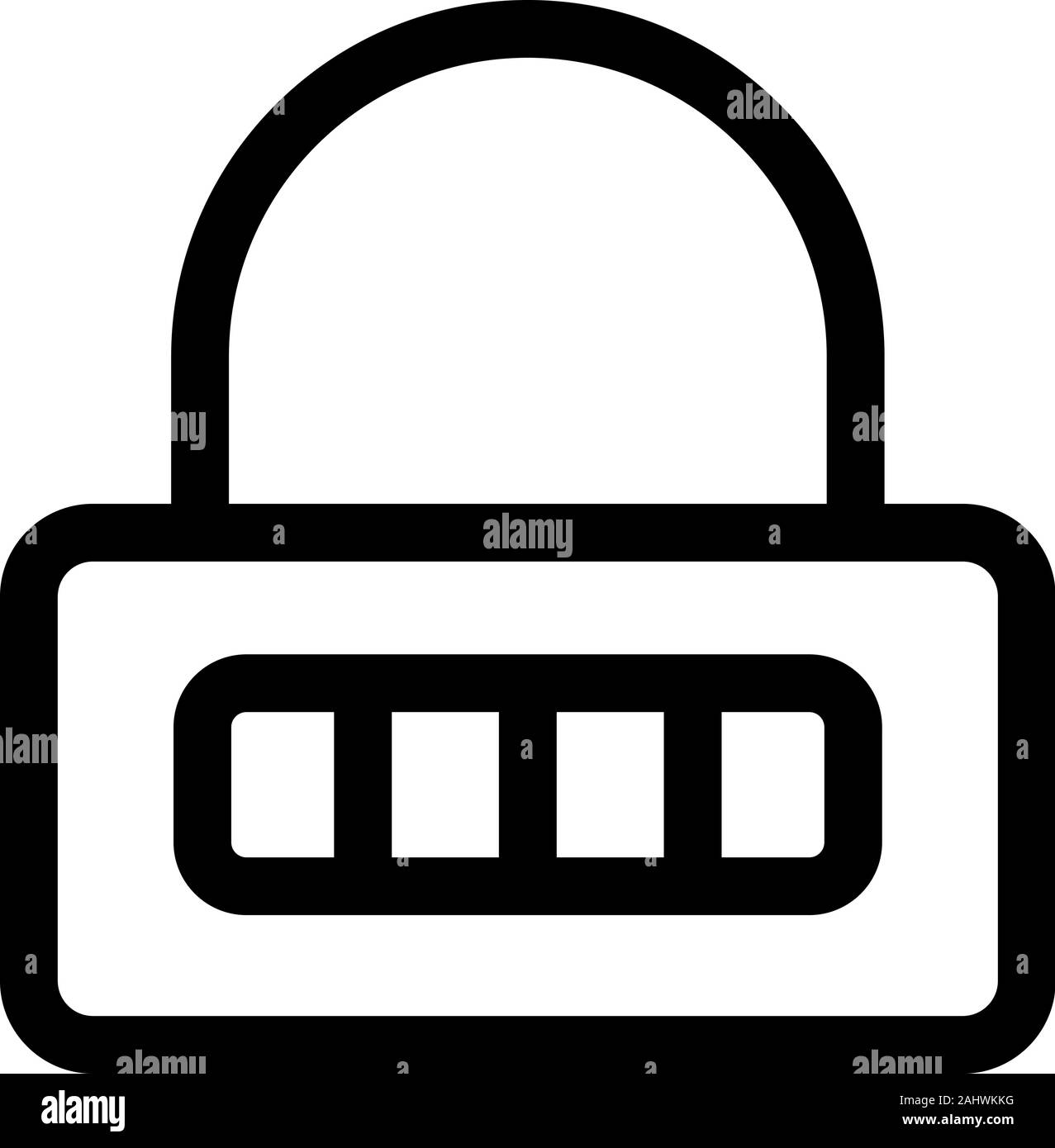 Door lock icon vector. Isolated contour symbol illustration Stock ...