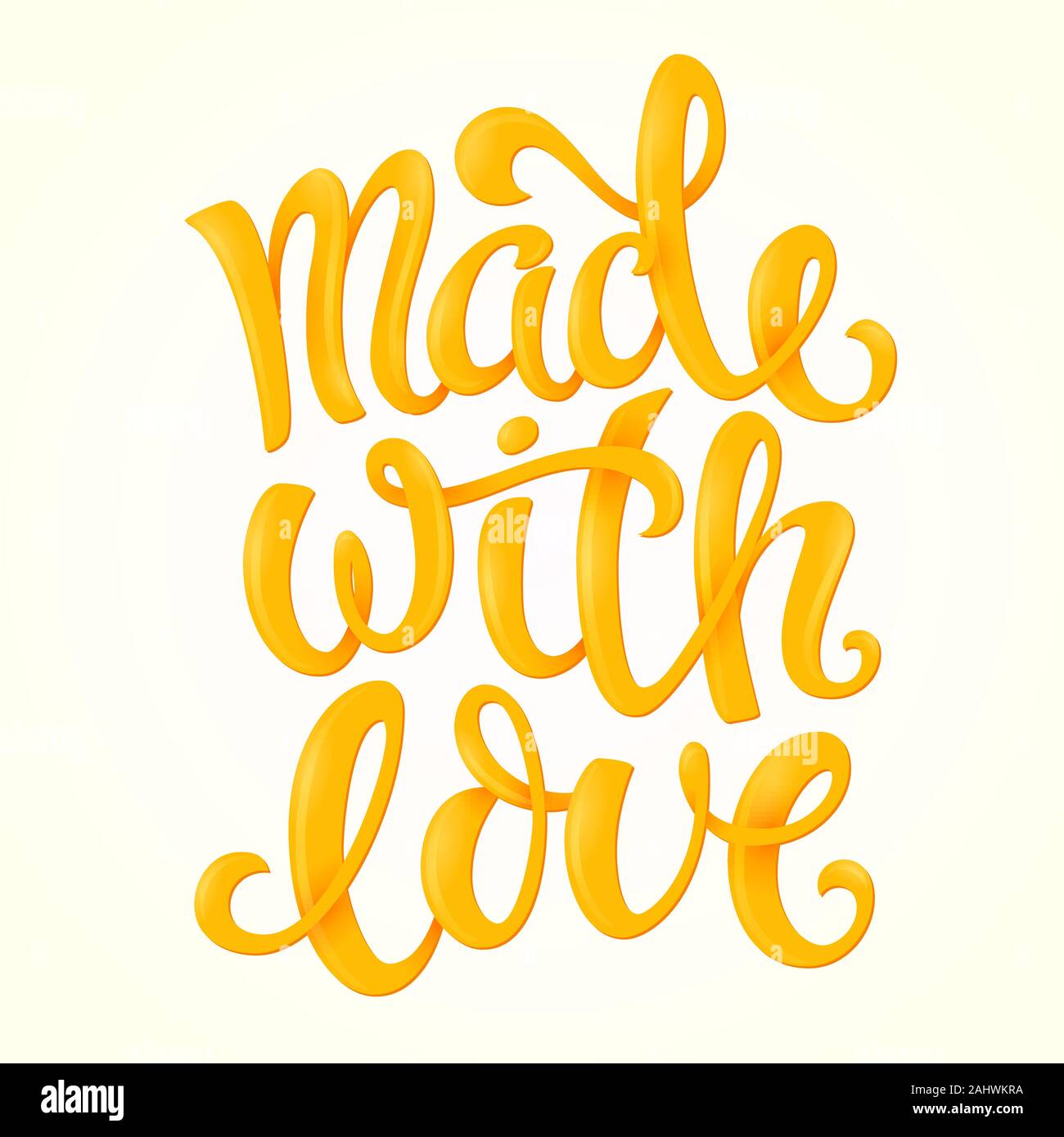 Made with love poster with hand-drawn lettering, vector illustration ...