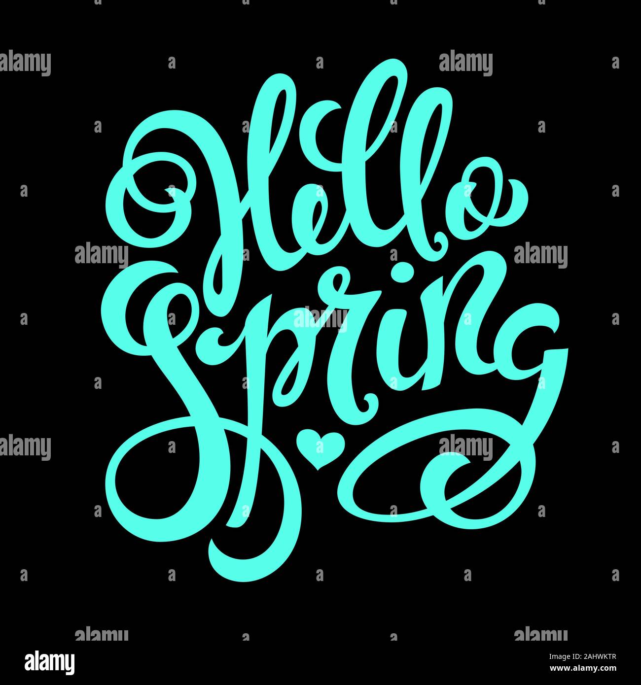 Hello spring, hand drawn lettering . Vector illustration Stock Vector ...