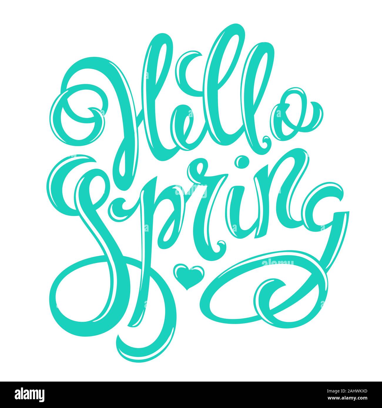 Hello spring, hand drawn lettering . Vector illustration Stock Vector ...