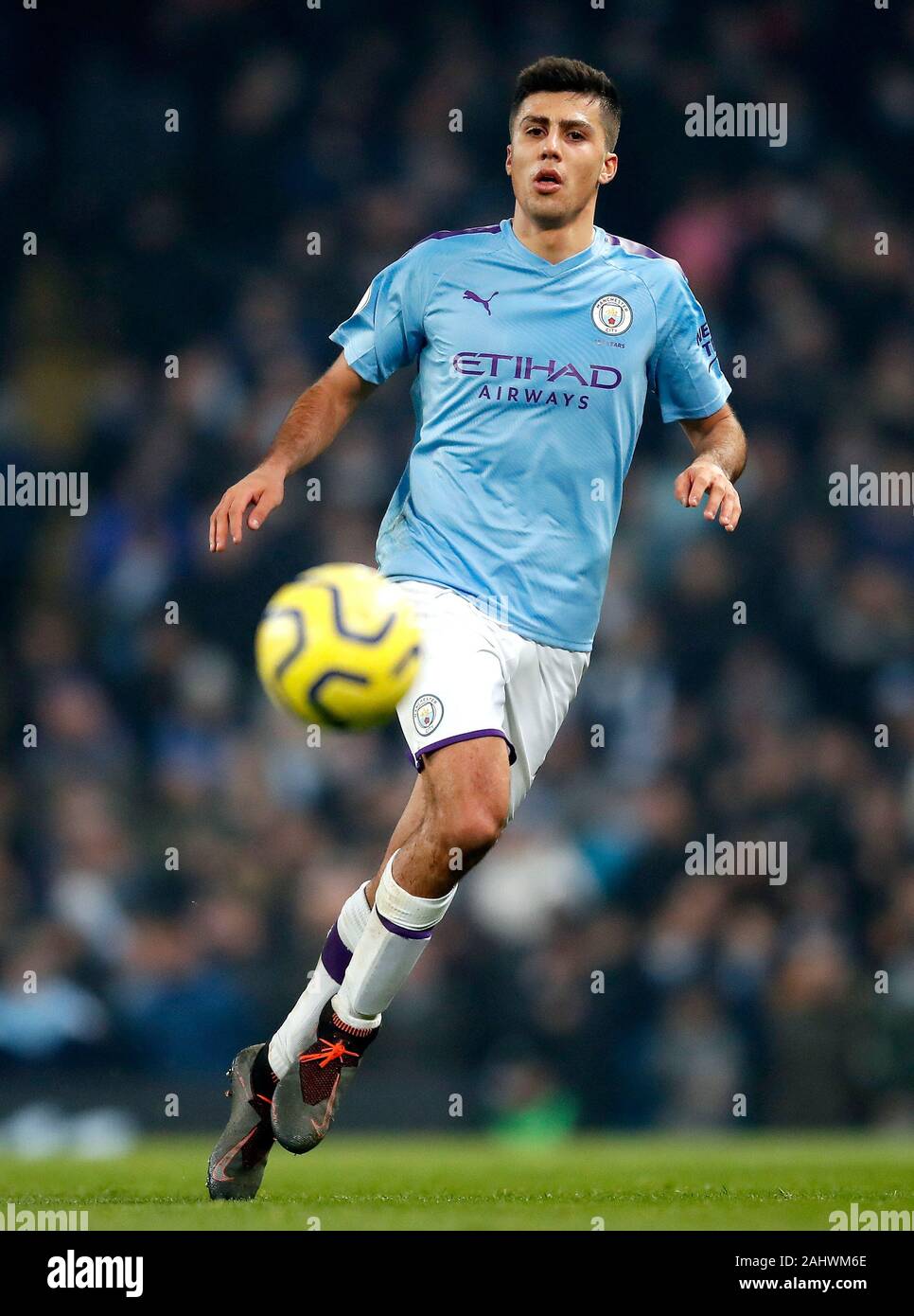 Manchester City's Rodrigo during the Premier League match at the Etihad ...
