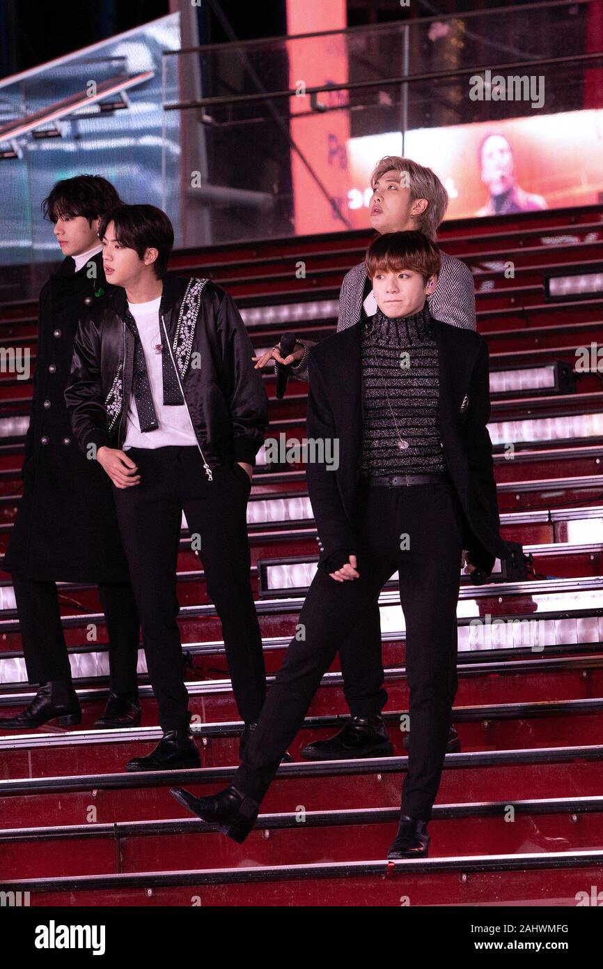 New York, NY, USA. 31st Dec, 2019. BTS in attendance for Times Square ...