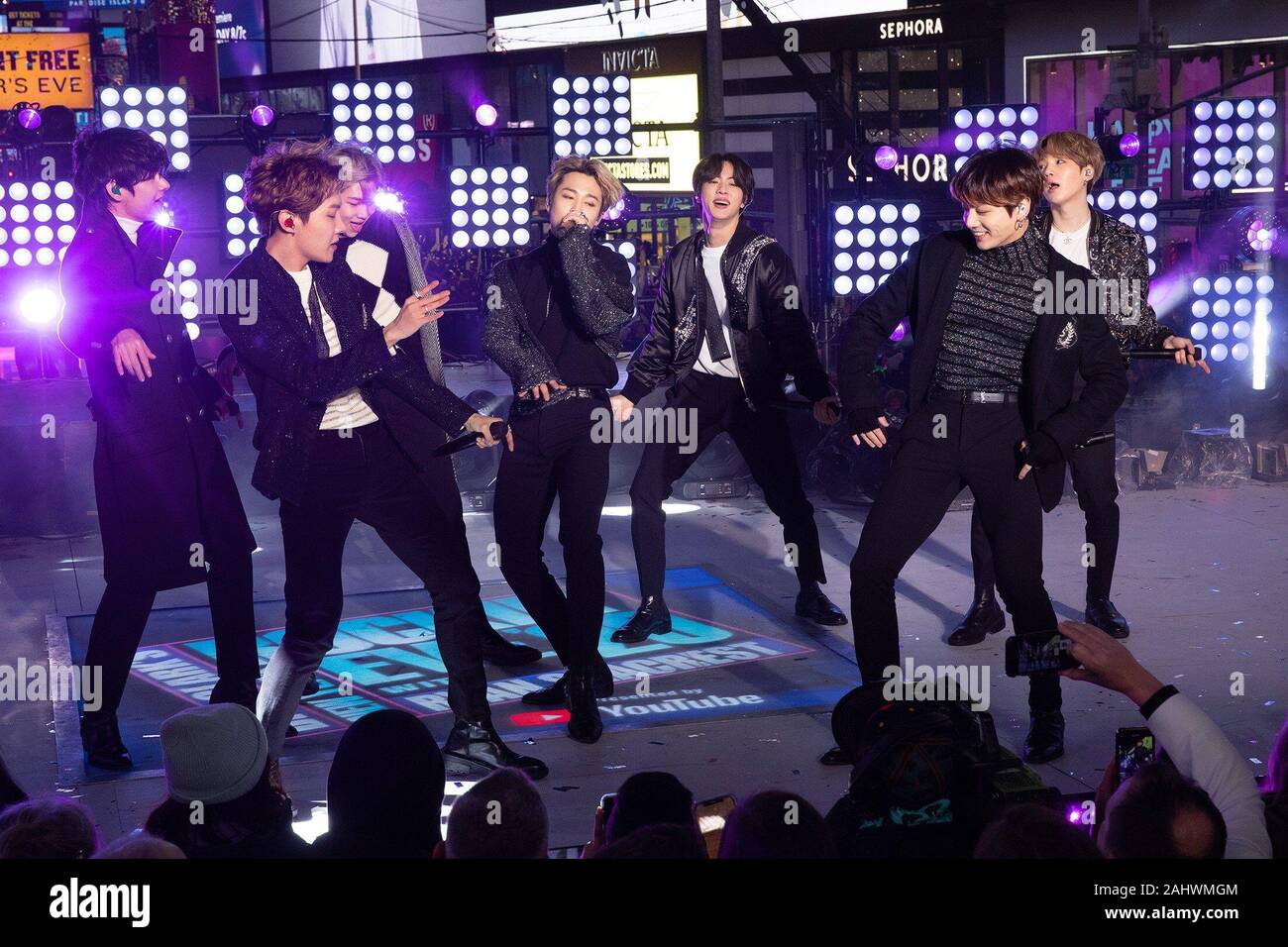 New York, NY, USA. 31st Dec, 2019. BTS in attendance for Times Square ...
